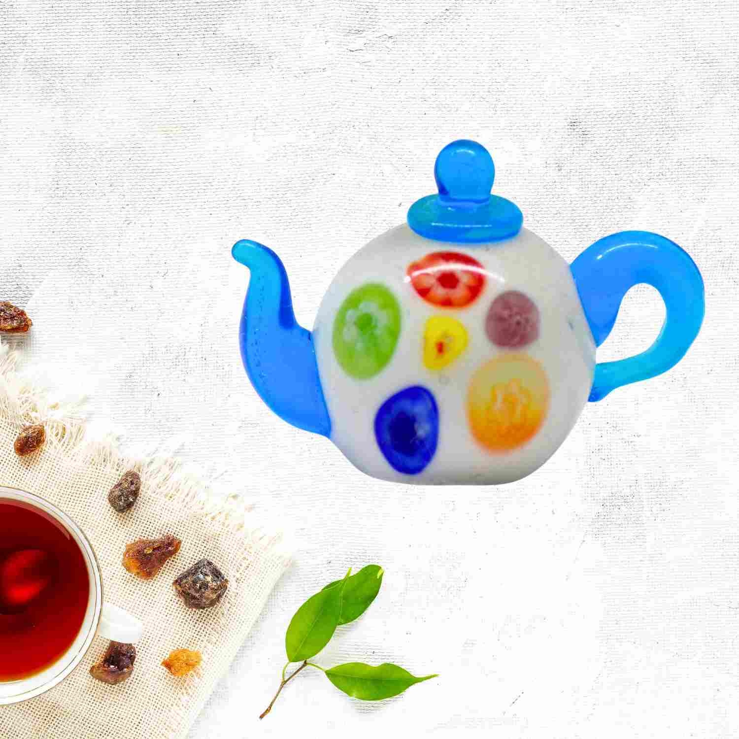 TEAPOT SET S/6 | KENJASPER, TEAPOTS, GLASS PAPER WEIGHTS, KENJASPER ...