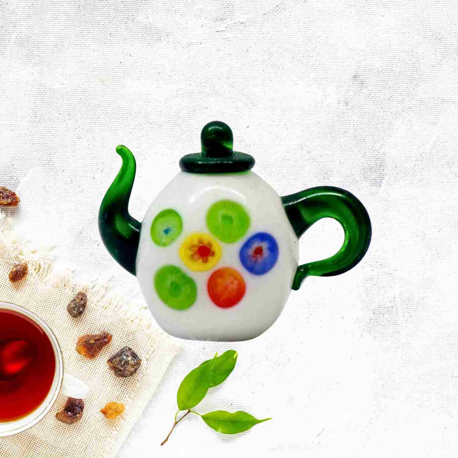 TEAPOT SET S/6 | KENJASPER, TEAPOTS, GLASS PAPER WEIGHTS, KENJASPER ...