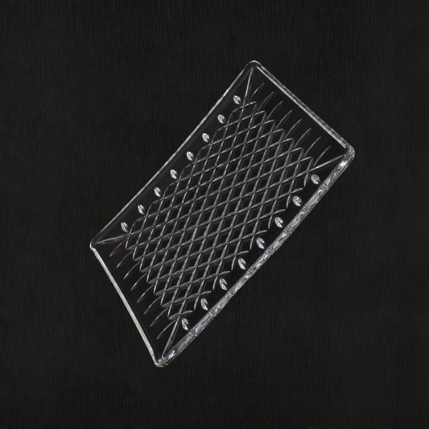 CRYSTAL CUT SQUARE SERVING PLATE (L) | KENJASPER, CRYSTAL CUT DRINKWARE ...