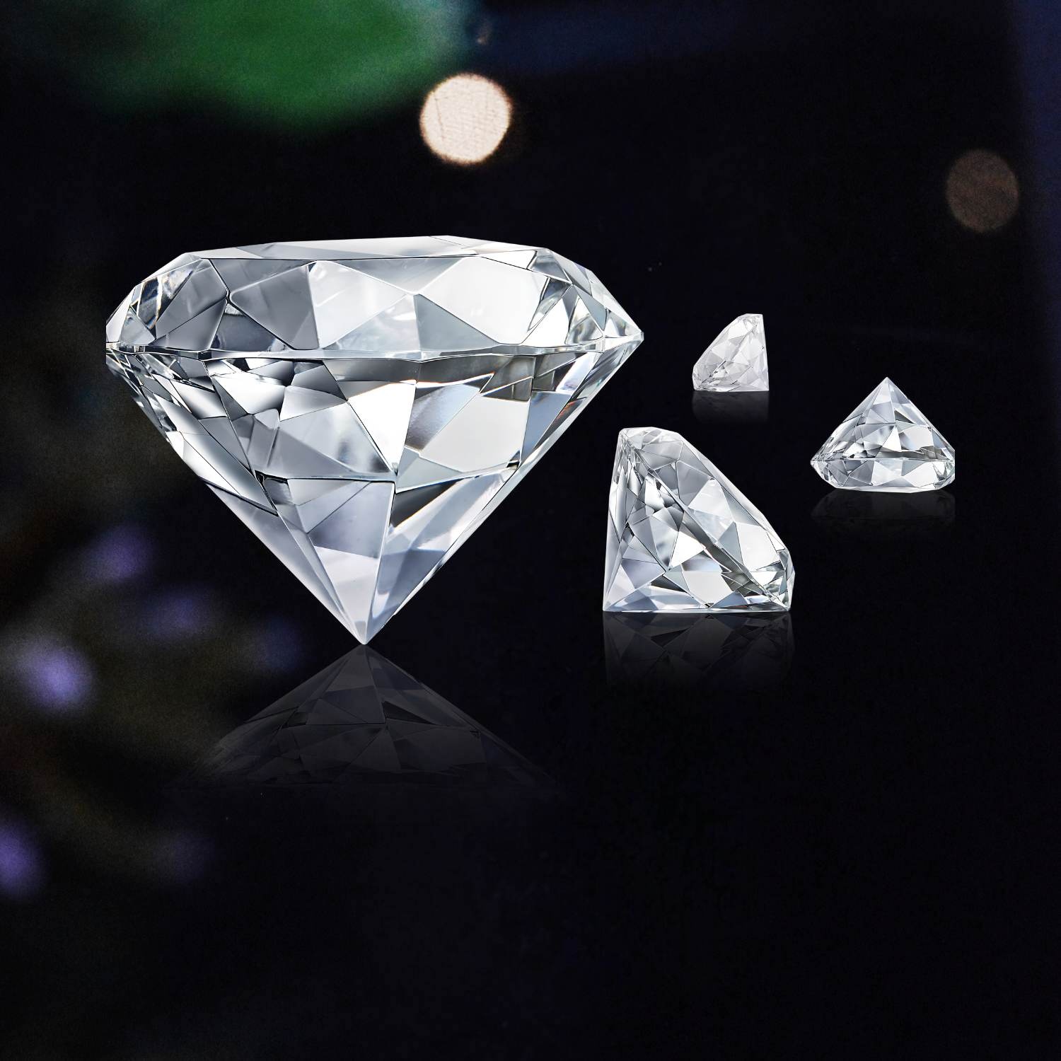 2CM BLUE, GREEN, PINK AND LILAC GLASS DISPLAY DIAMONDS | KENJASPER, 2CM, LEAD CRYSTAL / CUT ...