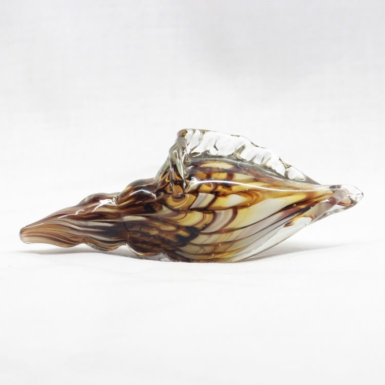 MINI BLUE AND BROWN SHELL | KENJASPER, SEA SHELL, HAND MADE ART GLASS ...